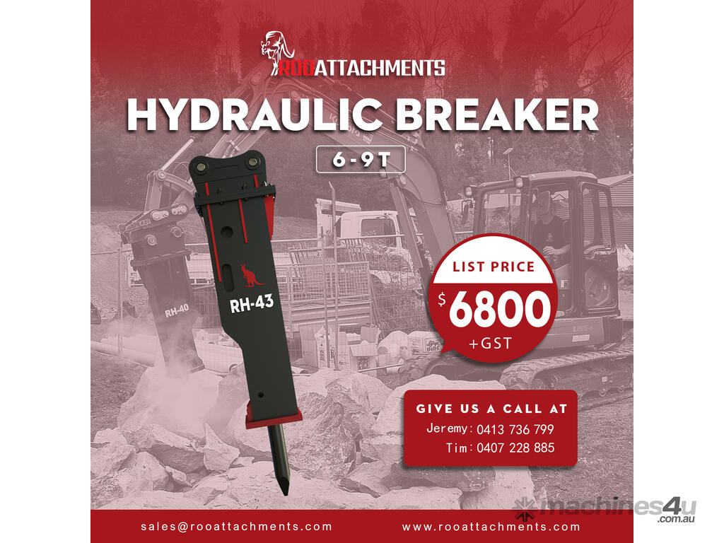 New roo attachments Excavator Hammer Rock Breaker 6 - 9Ton Hitachi Rock ...