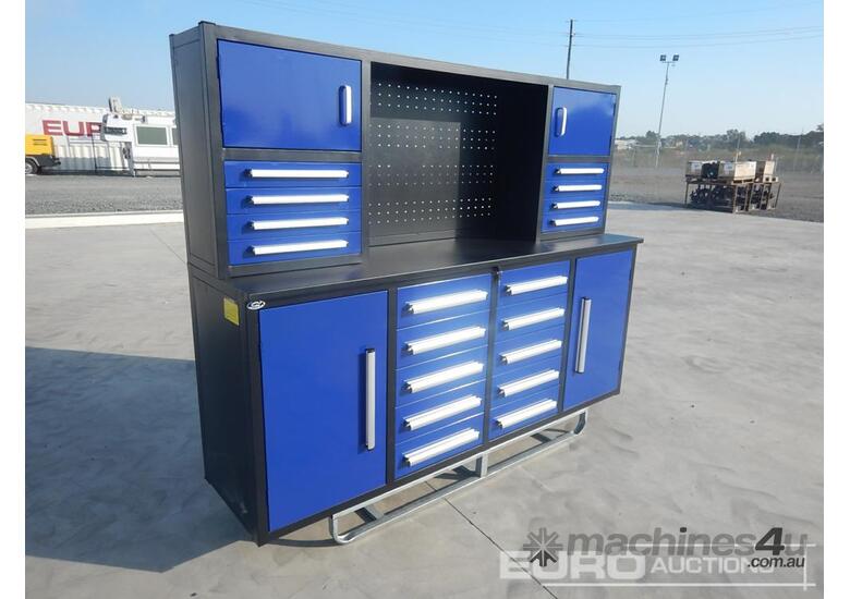 New Steelman Unused Steelman 2 1m Work Bench Tool Cabinet 18 Drawers 4 ...