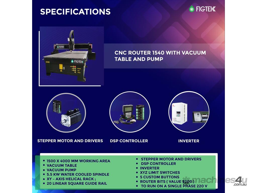 New 2024 figtek 1540 CNC Router Flatbed Nesting CNC (832301)