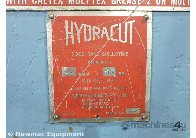 Used hydracut Hydracut 2 5m x 10mm Hydraulic Guillotine Hydraulic ...