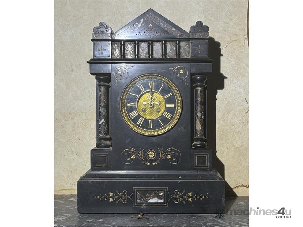 Used GOOD ANTIQUE FRENCH SLATE & MARBLE EASED MANTEL CLOCK GOOD ANTIQUE ...