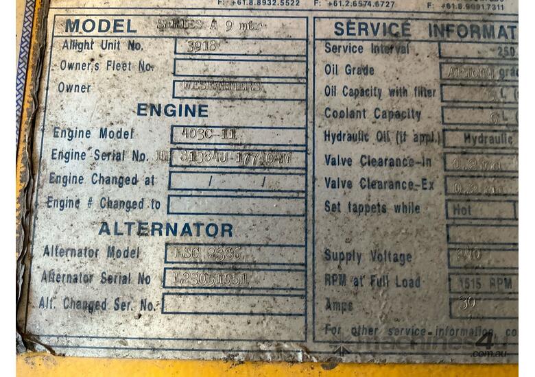 Buy Used allight Allight Series A 9 Mtr Single Axle Light Tower Trailer ...