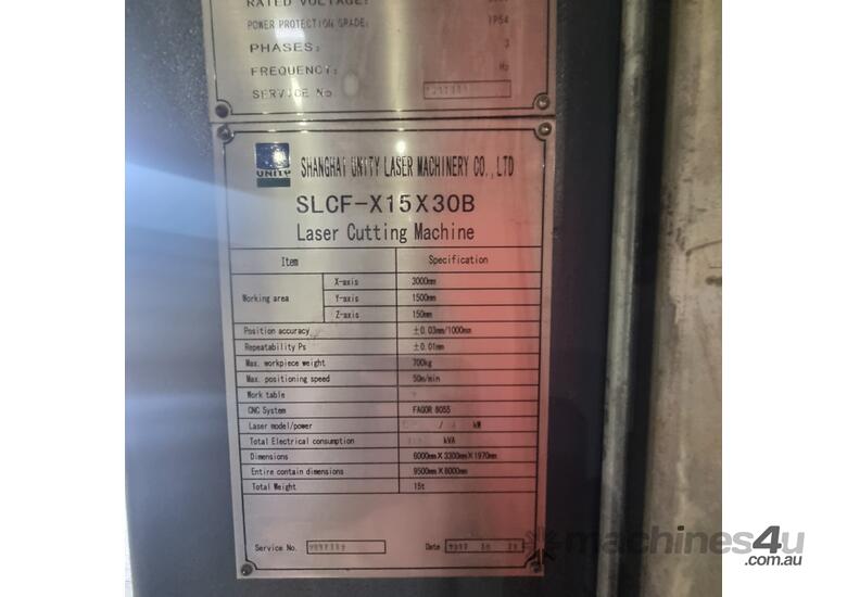 Used 2007 Unity Prima co2 lazer cutting machine 1 5m x 3m bed Laser ...