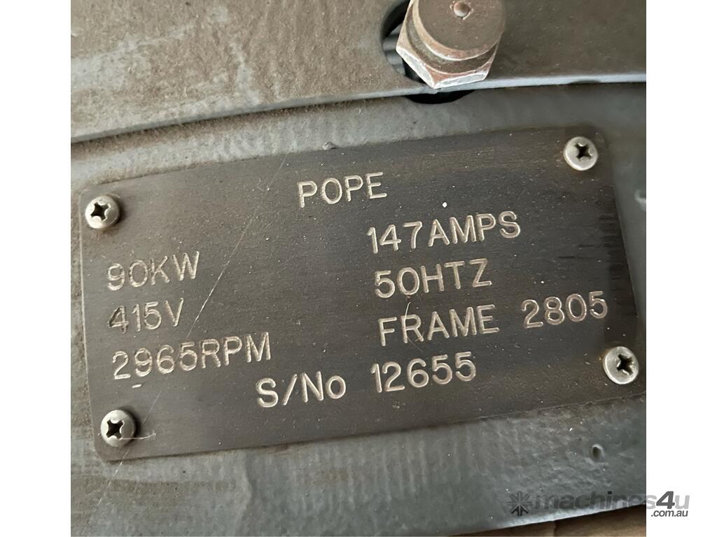 Used pope 90 kw 120 hp 2 pole 2965 rpm 415 volt Foot Mount 280s frame ... Used pope 90 kw 120 hp 2 pole 2965 rpm 415 volt Foot Mount 280s frame ...