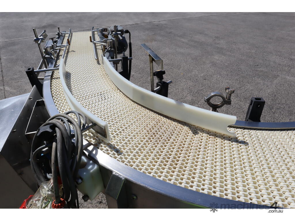 Used proali Stainless Curved 90 Degree Corner Motorised Conveyor - Pro ...