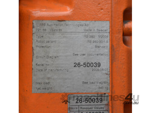 Used abb ABB IRB260-30 1 5 M2004 30kg 1 5m reach Robot Manipulator Arm ...