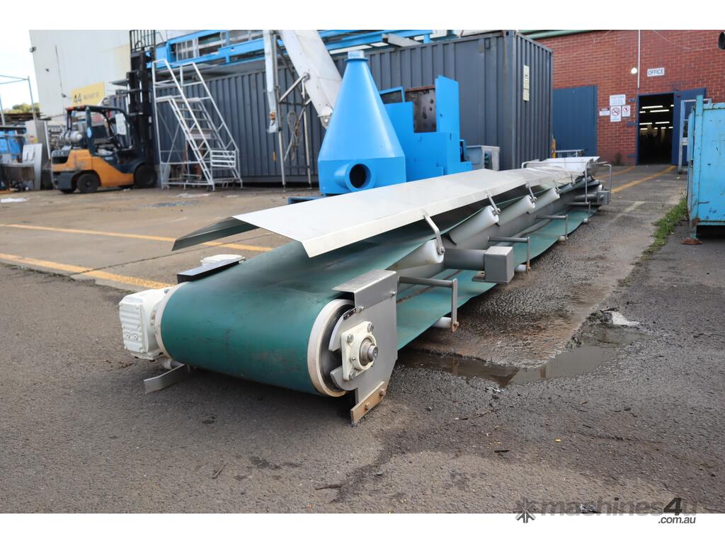 Used flat belt powered conveyor Stainless Steel Motorised Covered Belt ...