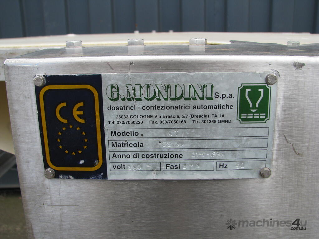 Used g. mondini Stainless Steel Motorised Belt Conveyor - 5 2m long - G ...