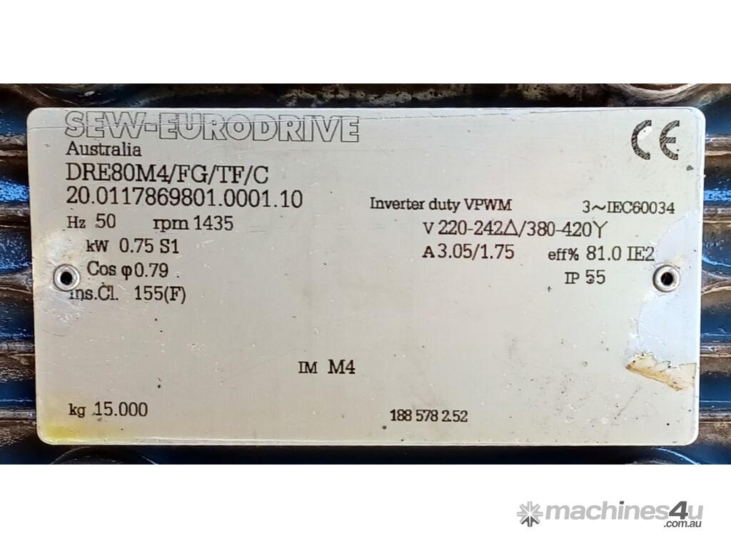 Used sew eurodrive DRE80M4 FG TF C Reduction Gearbox in NAMBOUR, QLD