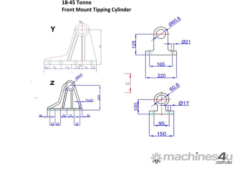 New Hidromas Tipping Tipper Hoist Front Mount Hydraulic Cylinder 135-3 ...