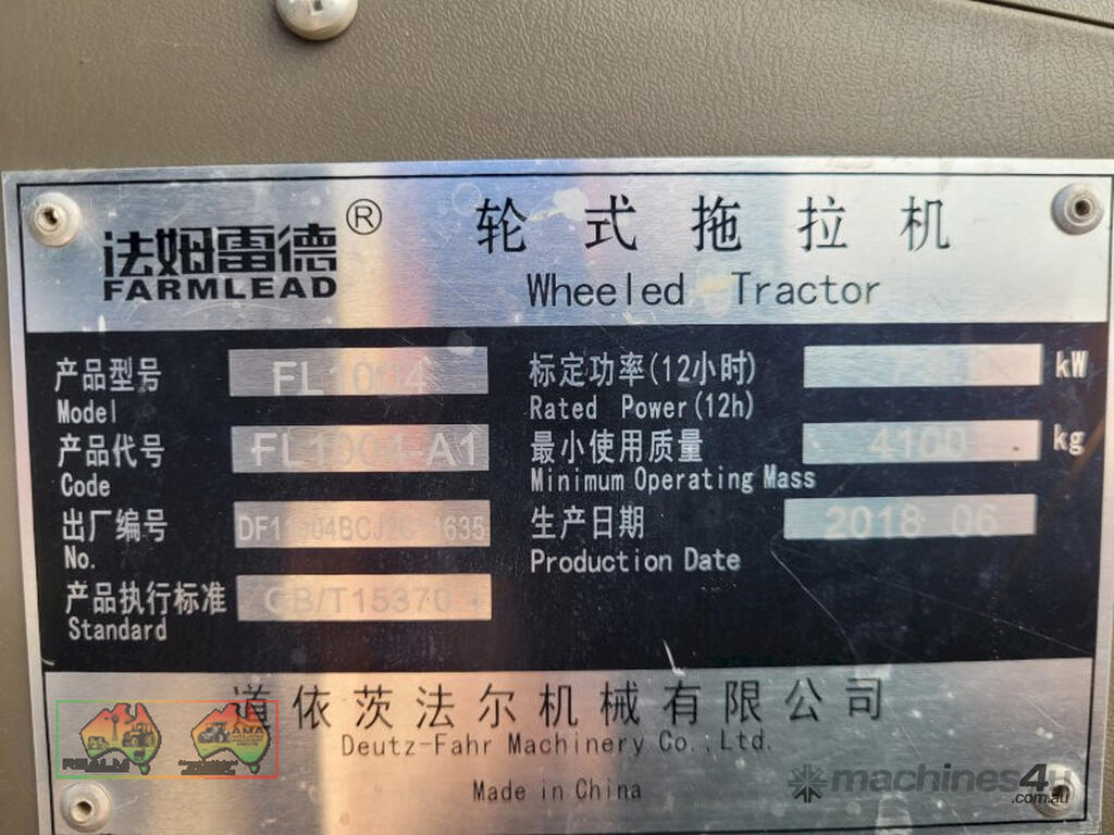 Used 2018 Farm Lead FL-1004 Tractors in , VIC
