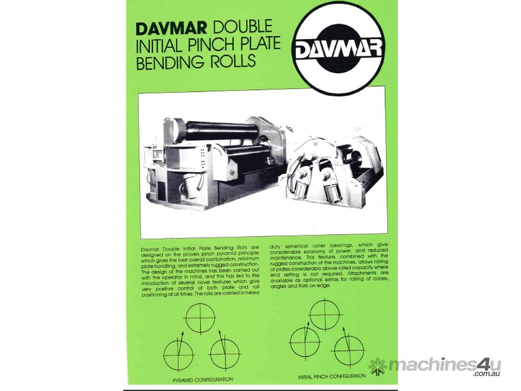 Used 1989 davmar Double Initial Pinch Plate Bending For Precision Engineering - DAVMAR - 40mm ...