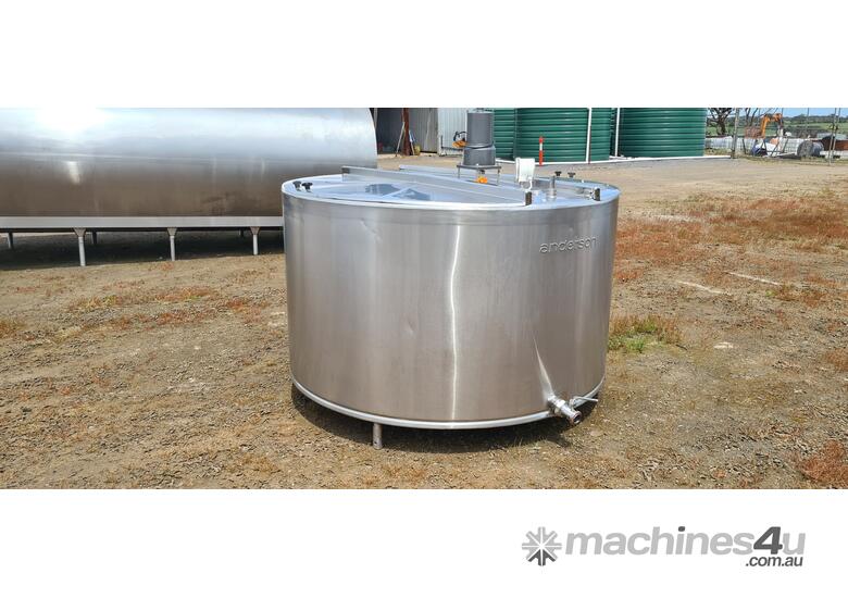 Used anderson STAINLESS STEEL TANK MILK VAT 2000lt Stainless Steel ...