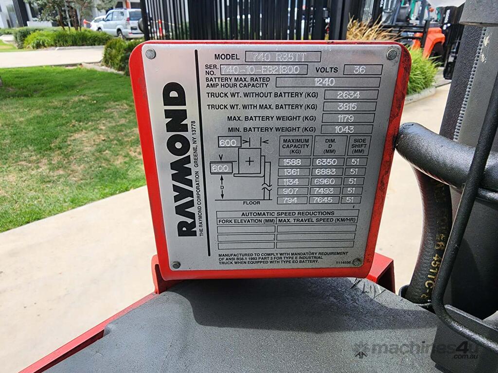 Used 2009 raymond Toyota Raymond 1 6T Reach Truck- New Battery Reach ...