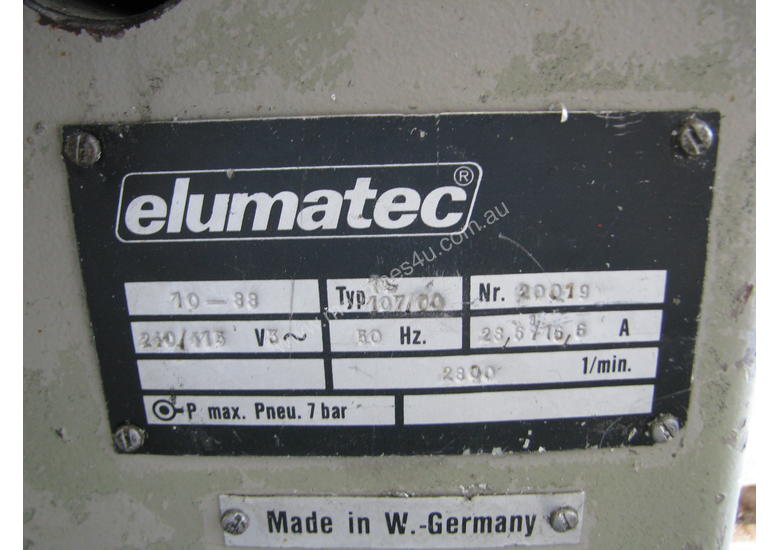 Used elumatec V Vee Notch Cut Aluminium PVC Saw - Elumatec Vee Notch ...