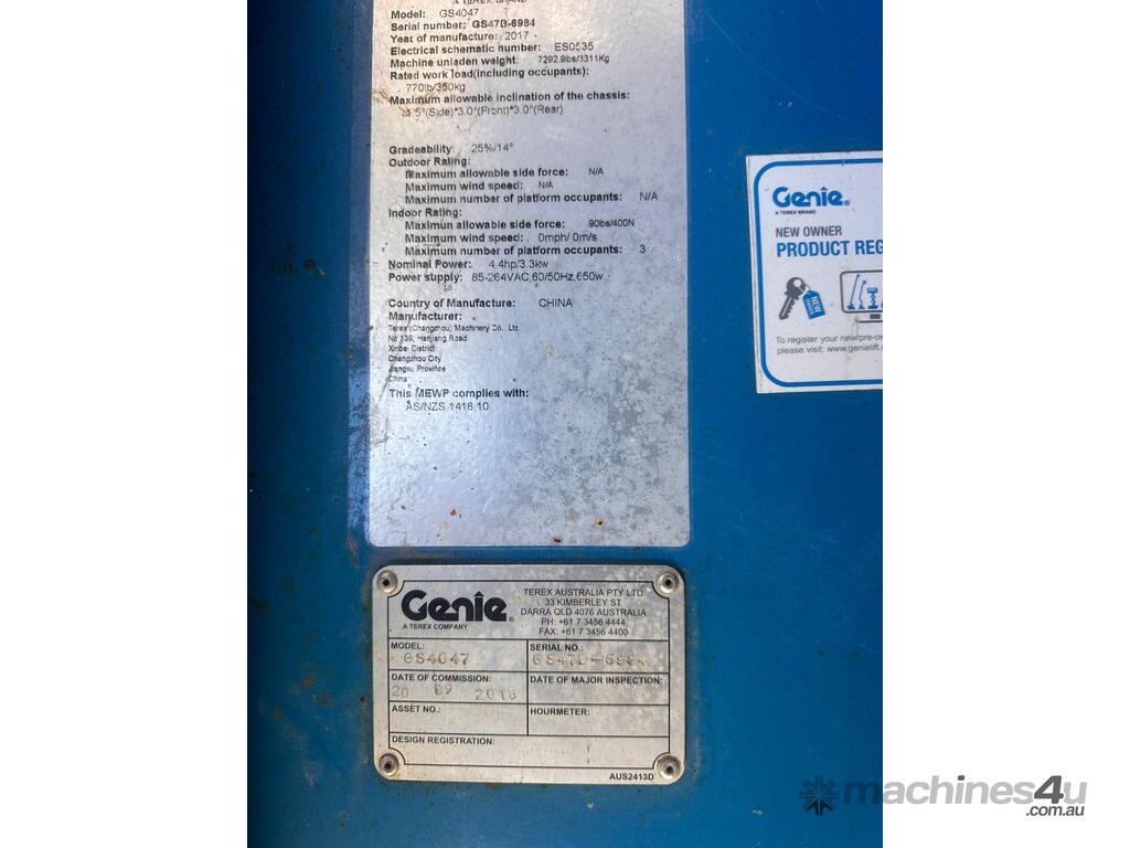 Used 2018 Genie GS-4047 Scissor Lift in PENRITH, NSW
