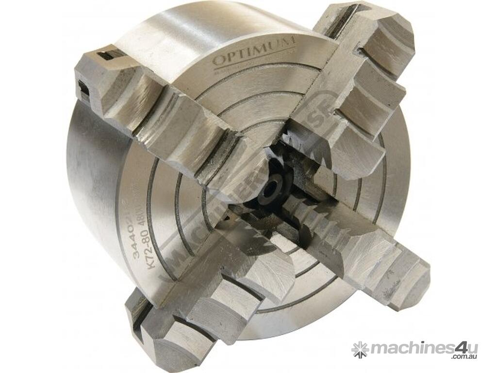 New optimum K72-80 4 Jaw Independent Lathe Chuck 80mm - 22mm Bore Back ...