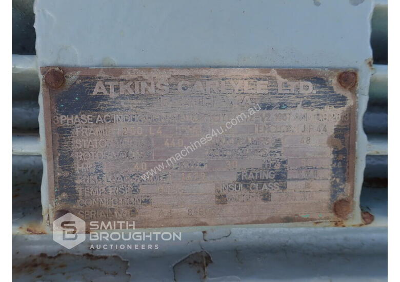Buy Used ATKINS 40HP 3 PHASE INDUCTION MOTOR AUTOMATIC TRANS STARTER ...