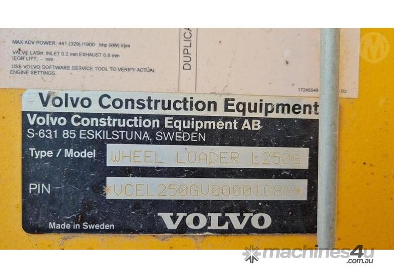 Used Volvo L250G Wheeled Loader in , - Listed on Machines4u
