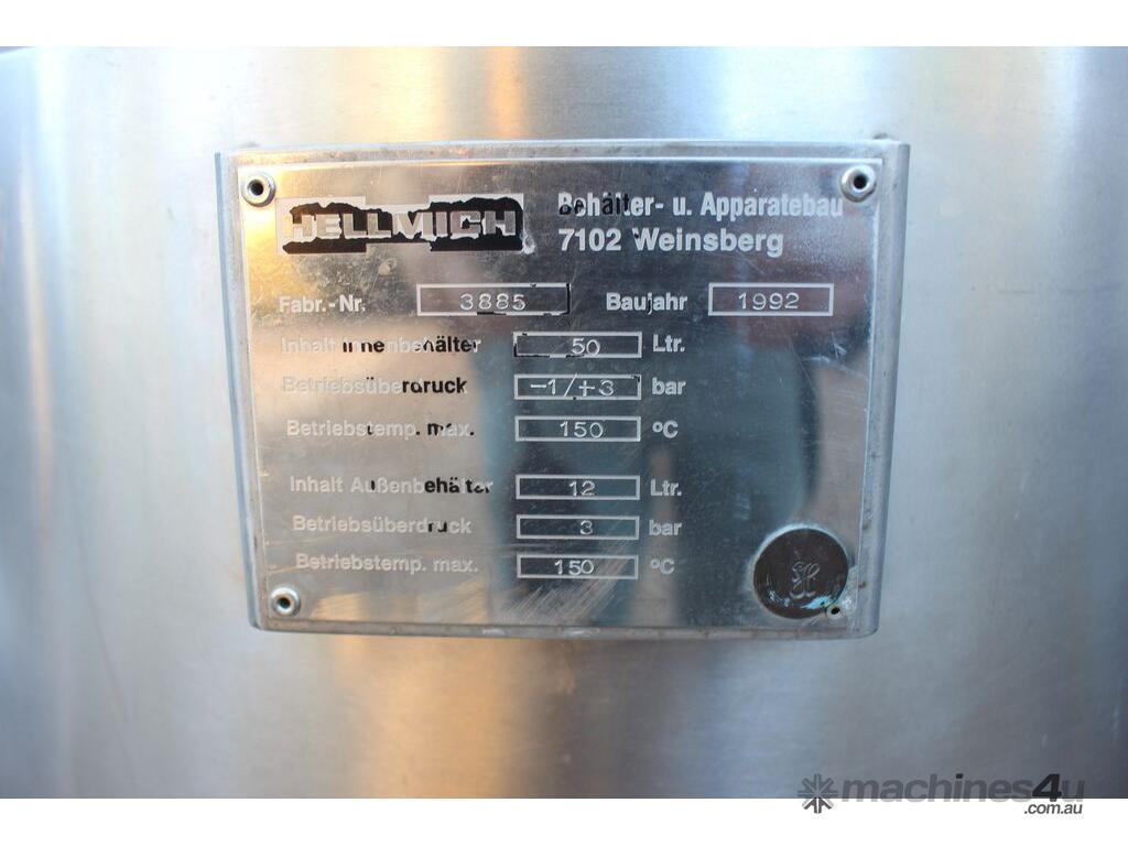 used FRYMA Stainless Steel Jacketed Mixer Vessel Mixing Tanks in ...