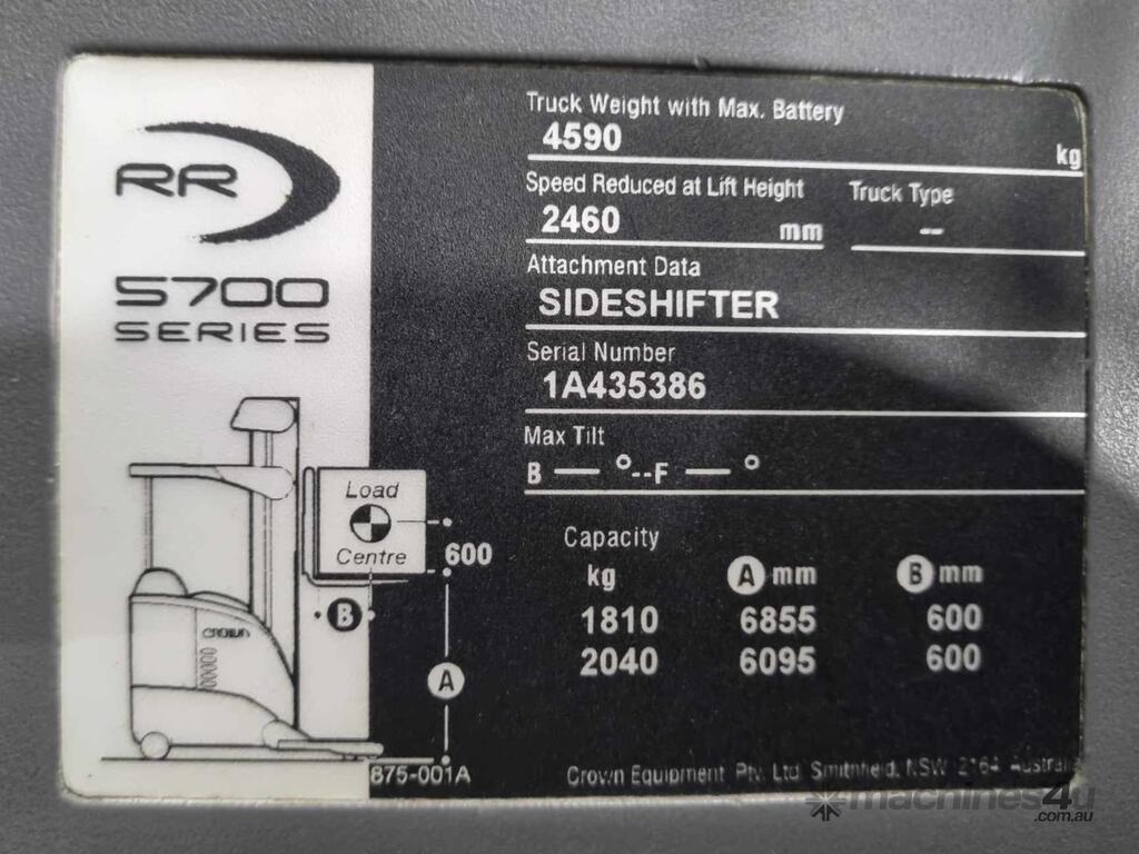 Used Crown RR 5700 SERIES Reach Trucks in DANDENONG, VIC