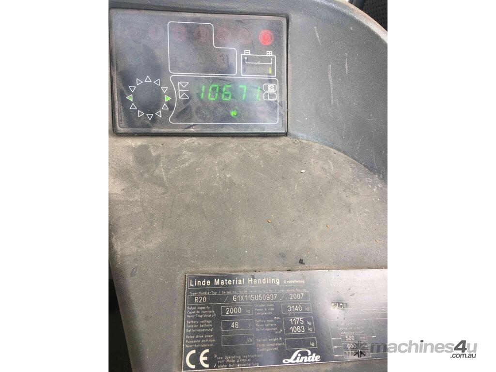 Used 2007 Linde NATIONAL FORKLIFT - LINDE R20 Late Model 6 4m Double ...