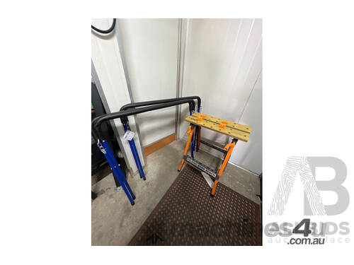 Used Not Specified Unknown 2x Foldable Panel Stands 1x Folding Work ...
