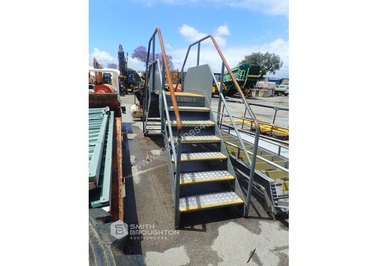 Used 7 STEP INDUSTRIAL CROSSOVER STAIRS 17 STEP ACCESS LADDER 3400MM X ...