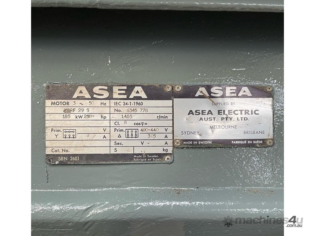 Used asea 185 kw 250 hp 4-pole 1485 rpm 415v Foot Mount 355 frame AC ...