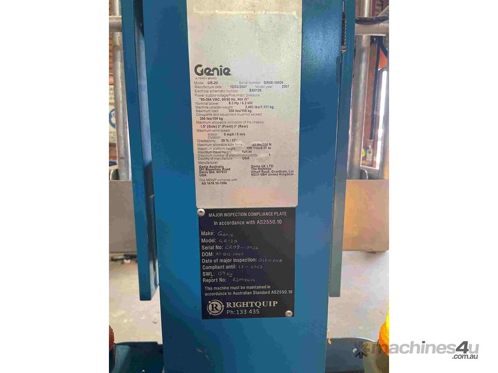 Used Genie GR20 Personnel Lifts in SYDNEY, NSW