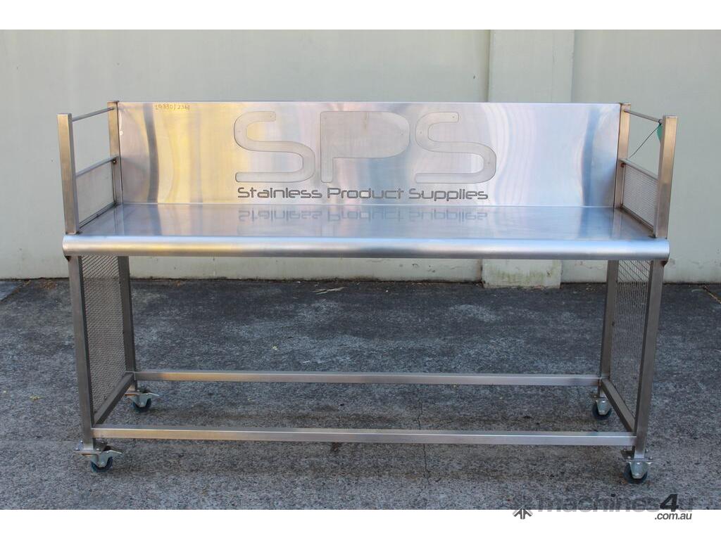 Used Not Specified Unknown Stainless Steel Mobile Bench With Splashback ...