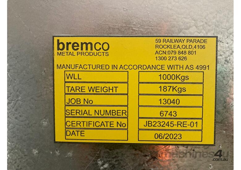 New 2023 bremco Bremco - BMP018-S-DG Crane Cage 1000kg - Money Back ...