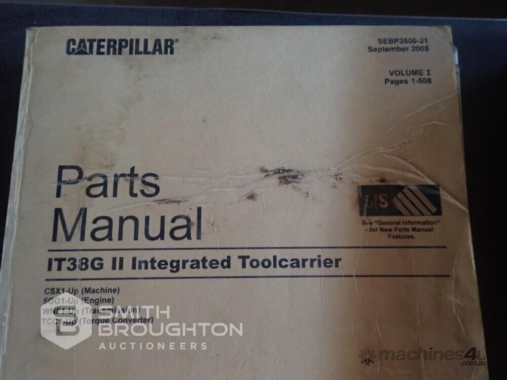 Buy Used CATERPILLAR IT38G TOOL CARRIER PARTS SERVICE OPERATION ...