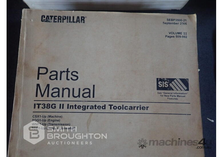 Buy Used CATERPILLAR IT38G TOOL CARRIER PARTS SERVICE OPERATION ...