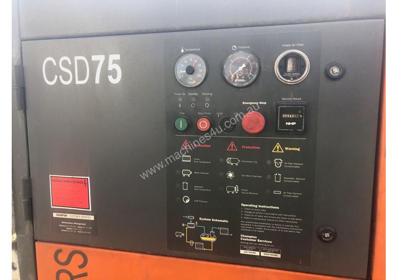 Used champion CSD75 Rotary Screw Compressor 75-125Hp Scew Compressor in ...