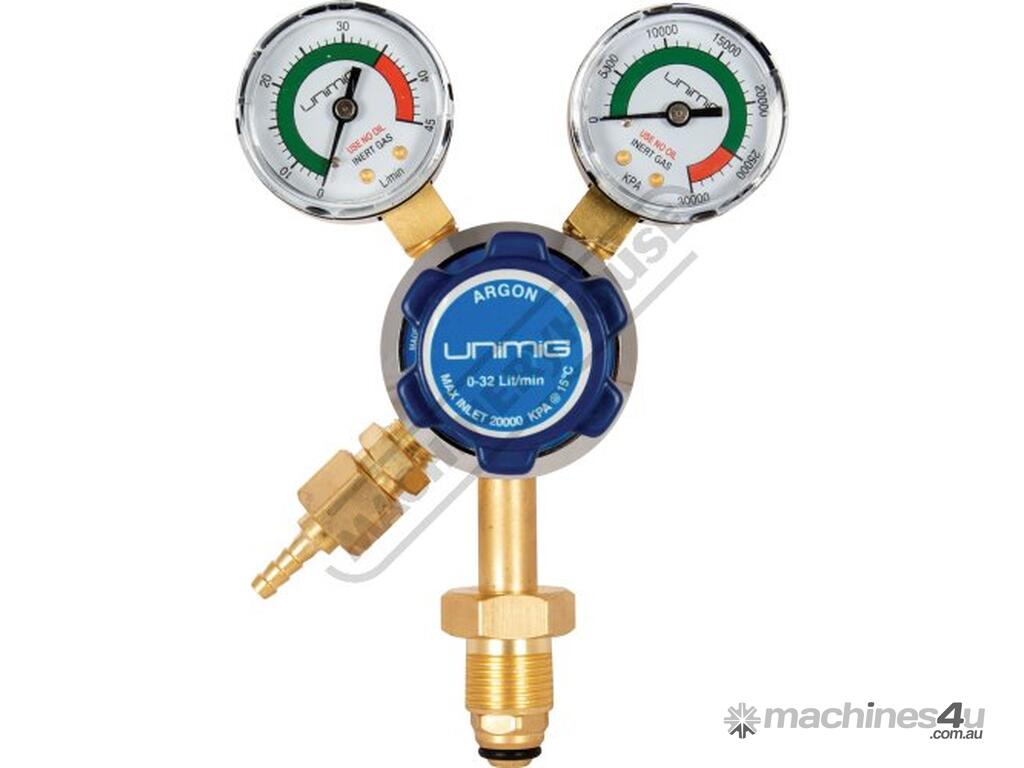 New unimig Argon Gas Regulator-Twin Gauge Suits Cylinders with AS 2473 ...
