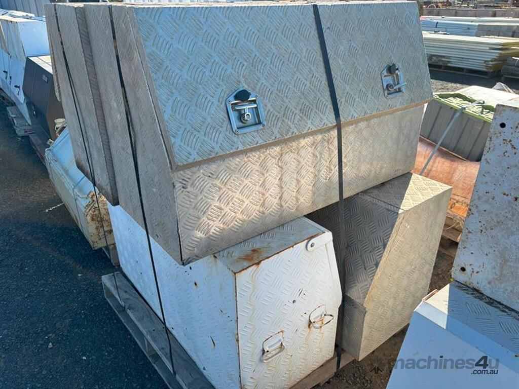 Used QTY X 4 CHECKER PLATE TOOL BOXES QTY X 4 CHECKER PLATE TOOL BOXES ...