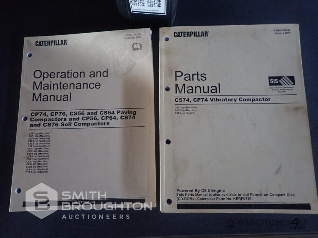 Used CATERPILLAR CP74 CS74 VIBE ROLLER PARTS SERVICE OPERATIONS MANUALS ...