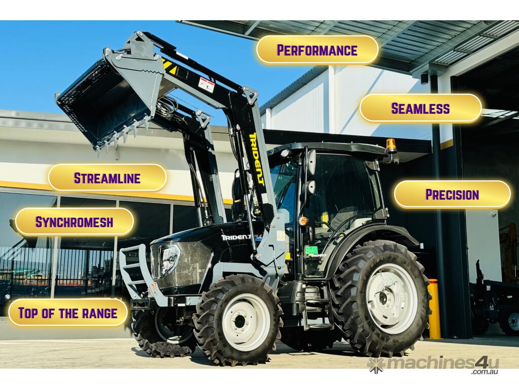 New trident Trident Plus Synchromesh Model 75HP 4WD A C Cabin Tractor with 4-in-1 Bucket 4 300kg ...
