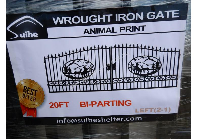 New suihe LOT 0153 - 6m Bi- Parting Wrought Iron Gate Driveway Gates in ...