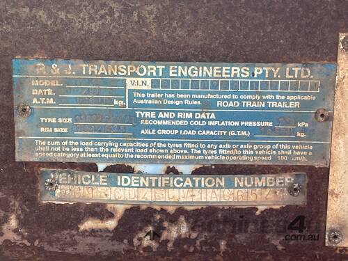 Buy Used 1997 freightmaster 1997 Freightmaster RTDI Tandem Axle Dolly ...