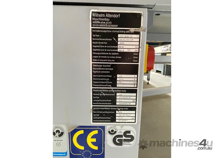 Used 2006 Altendorf F 45 ELMO IV Panel Saw in , - Listed on Machines4u