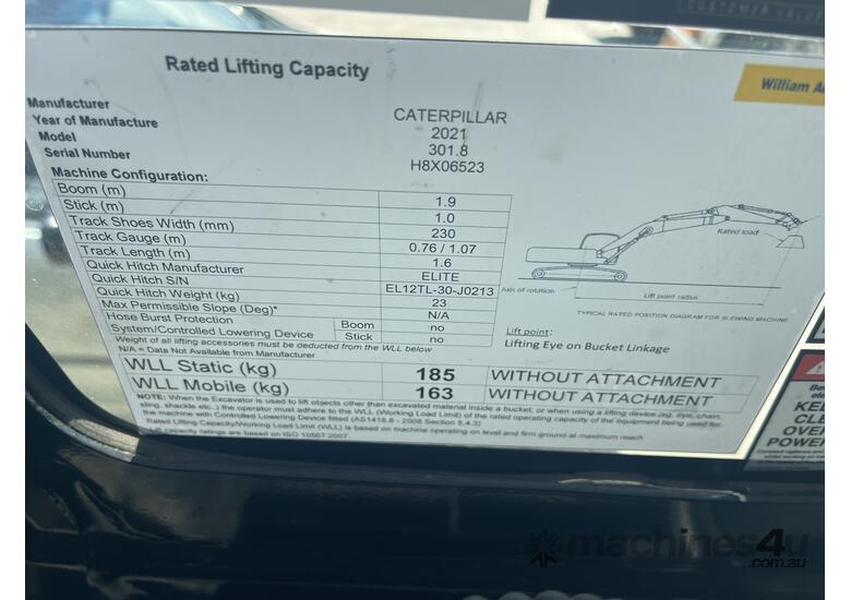 Used 2021 Caterpillar 2021 Caterpillar 301 8 Rubber Tracked Excavator with 2021 Sureweld SW2600 ...
