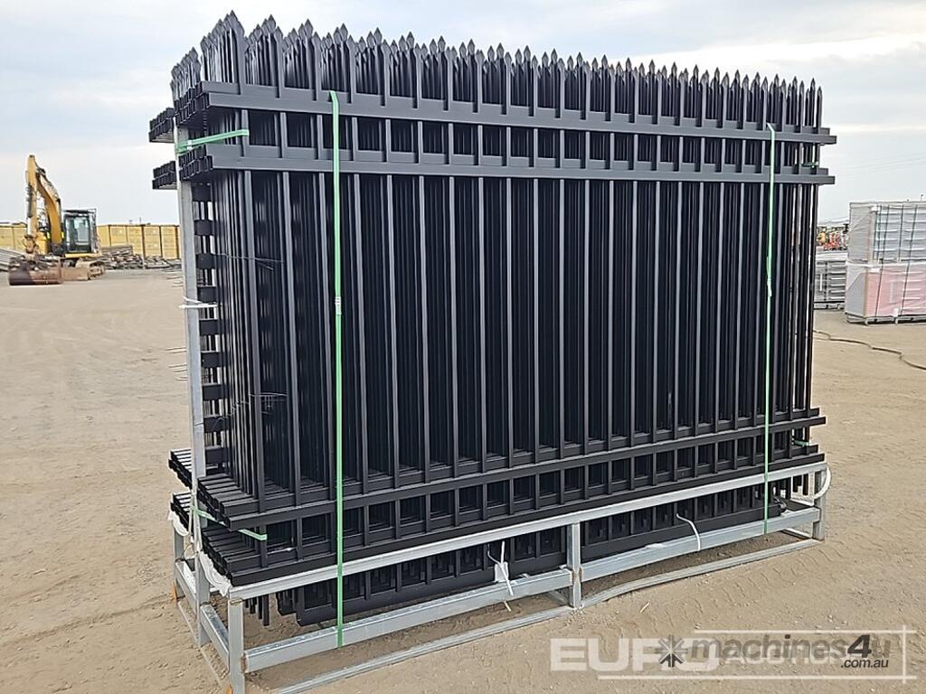 Buy Used 4-Rail Iron Fencing 10 x 7 with 30 Pcs Tipping Trailers in ...