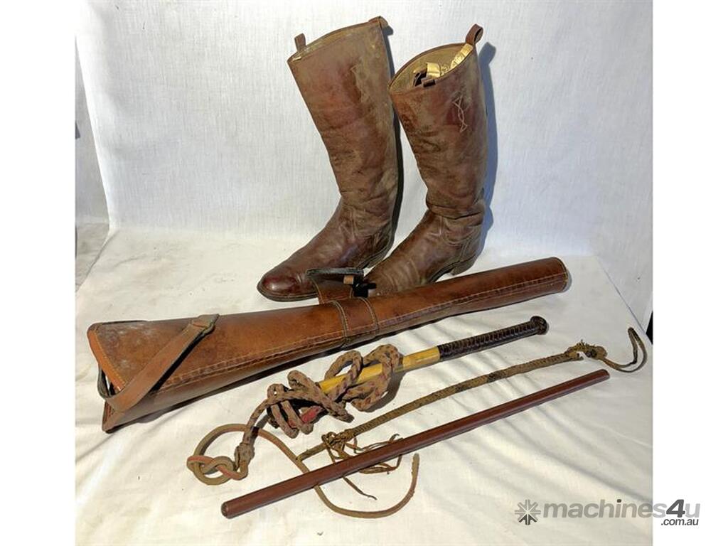 Used LEATHER RIDING BOOTS LEATHER RIDING BOOTS WHIP GUN HOLDER in ...