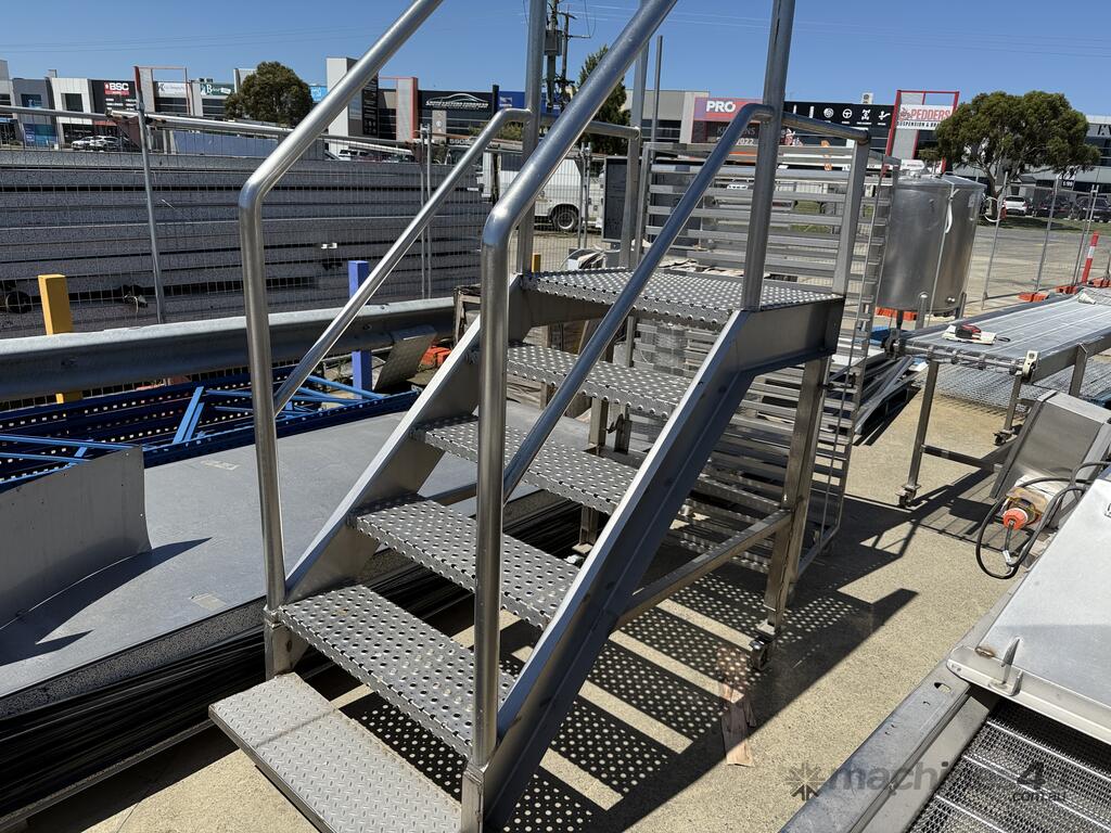 Used stainless steel Stairs Mobile SS 770mm wide stairs Platform 600mm ...