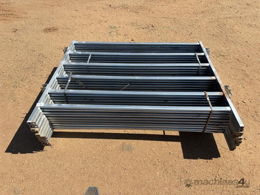 Used 10 X PORTABLE PANELS 6 RAIL 1780H X 2100W 50X25 Cattle Yard Gates ...