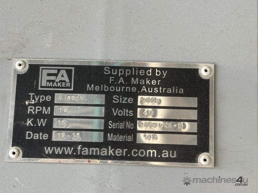 Used 2015 fa maker 2000 15 Ribbon Mixers (1146163)