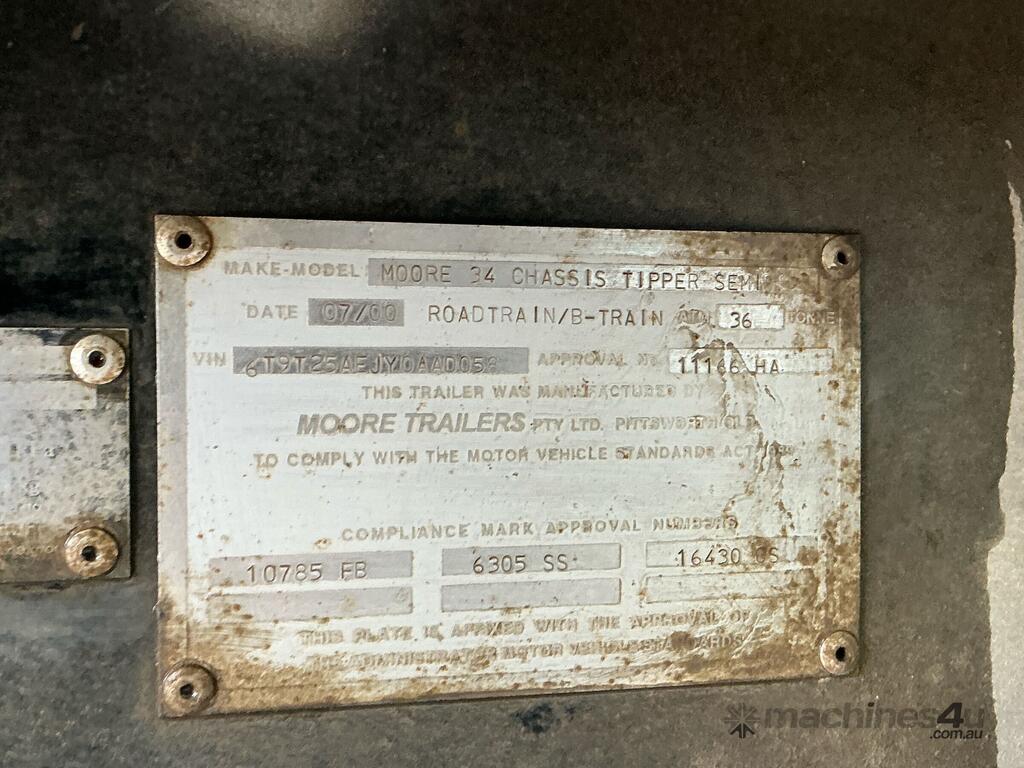 Buy Used 2000 moore 2000 Moore Tri Axle Tipper Tri Axle Tipping Trailer ...