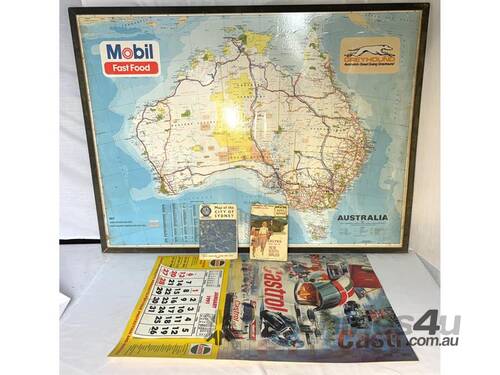 Used VINTAGE MOBIL AUSTRALIAN GREYHOUND MAP VINTAGE MOBIL AUSTRALIAN ...